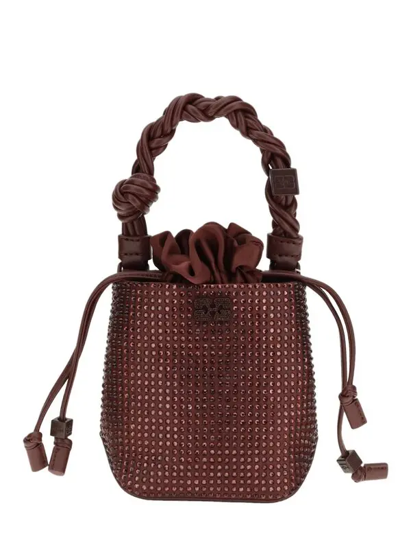 GANNI Mini Bou Buckle Bag With Rhinestones - Bordeaux