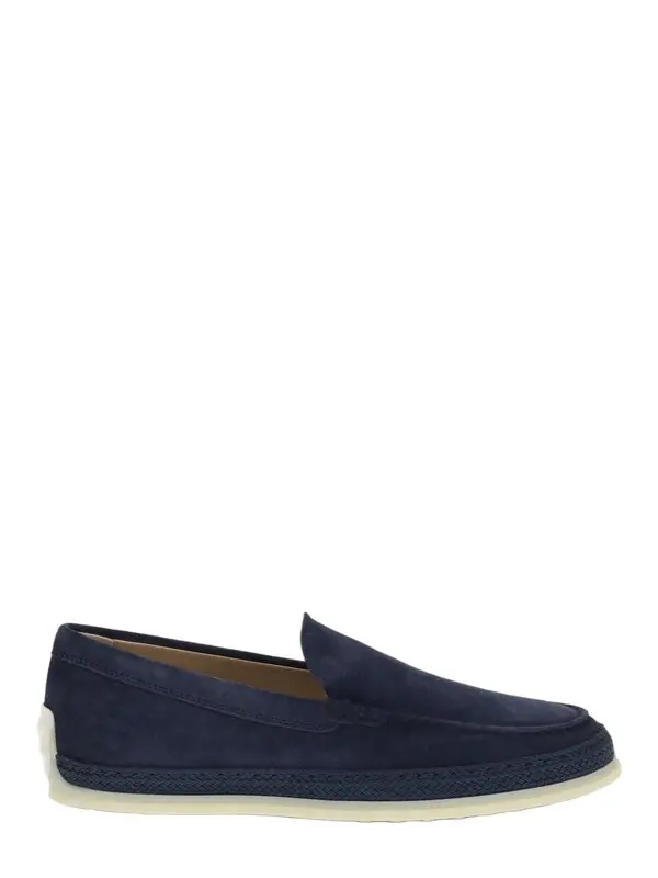 TOD'S Slipper Loafers In Raffia And Leather - Blue