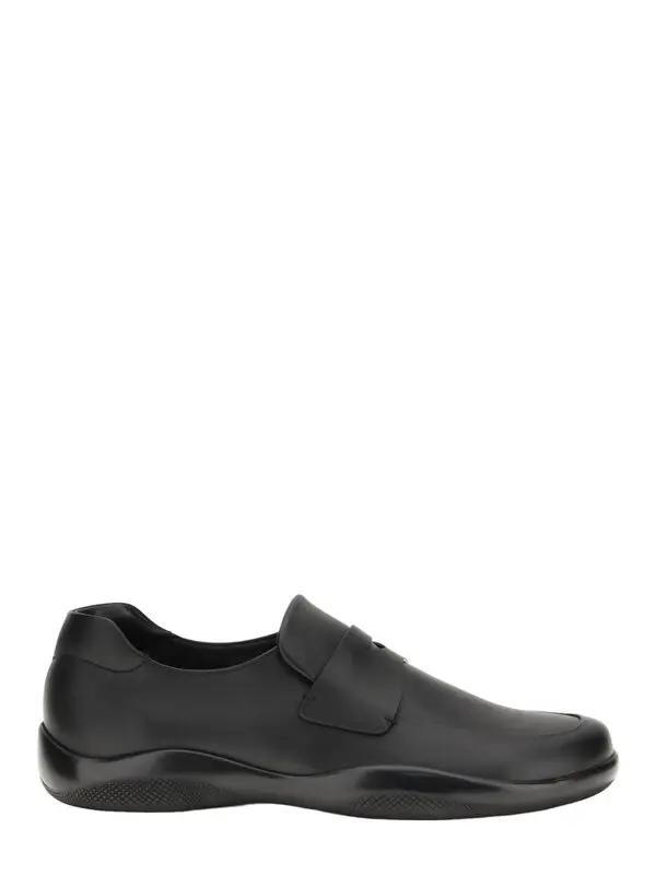 Prada Toblach Leather Loafers - Black