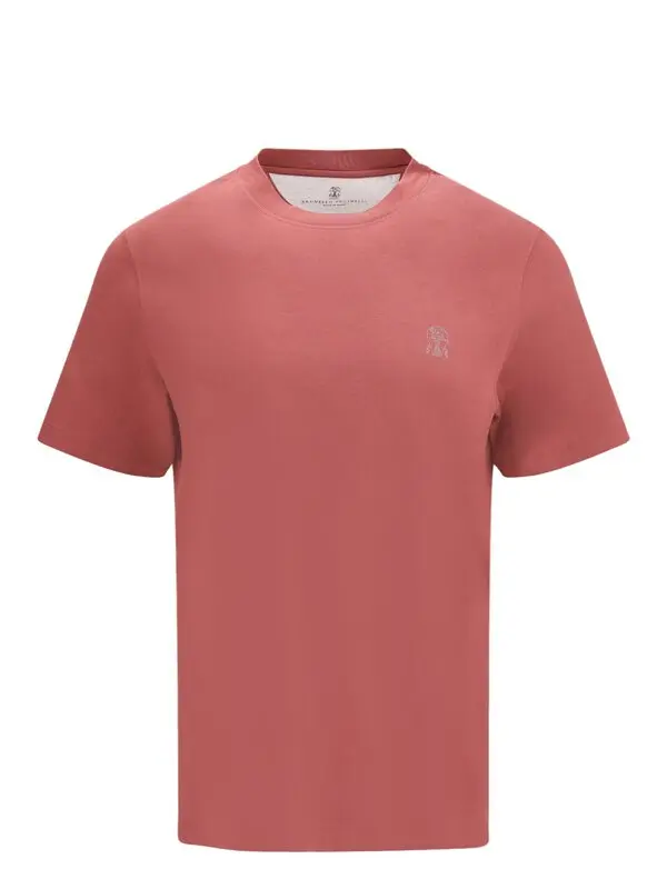 Brunello Cucinelli Logoed T-hirt - Red