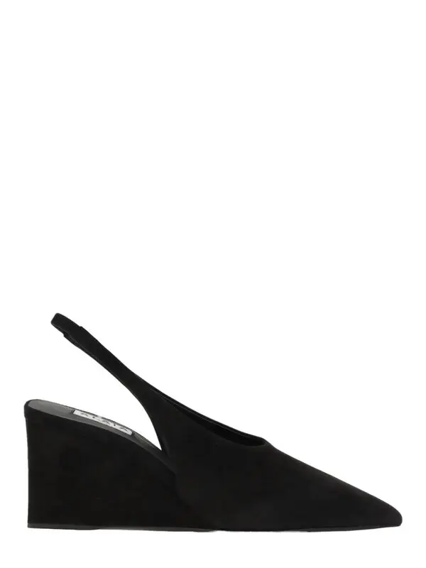 Alaïa Cube Wedge Slingback Pumps In Suede - Black
