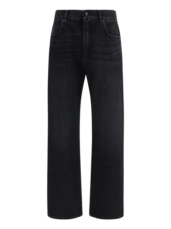 Balmain Loose-fit Denim Jeans With Rear Logo Patch - Black