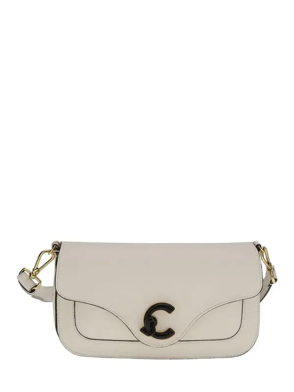 COCCINELLE C-me Shoulder Bag In Smooth Leather - White