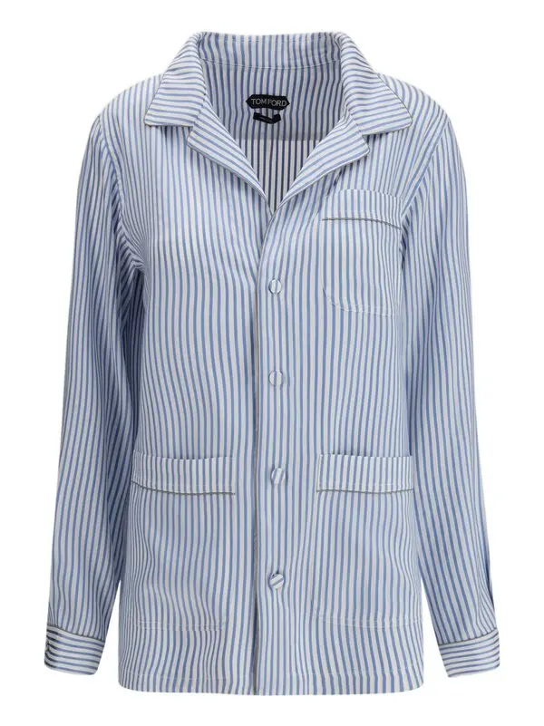 TOM FORD Striped Silk Button-up Shirt - Multicolour