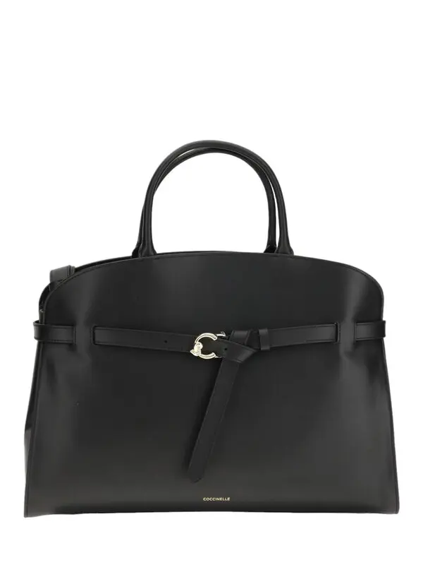 COCCINELLE Large Sabine Handbag With Buckled Belt Detail - Black