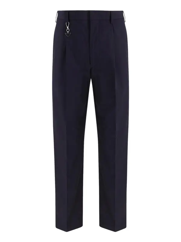 Prada Tailored Cotton Poplin Pants - Blue