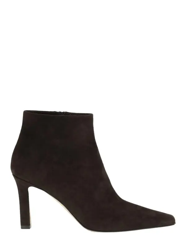 THE ROW Squared Toe Nappa Leather Ankle Boots - Brown