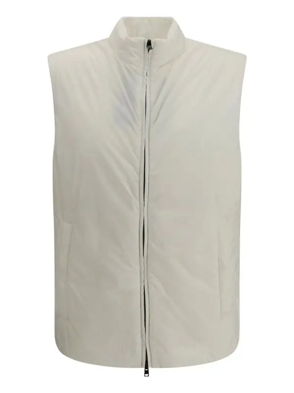 Herno Sleeveless Vest With Zip-up Front - Cream