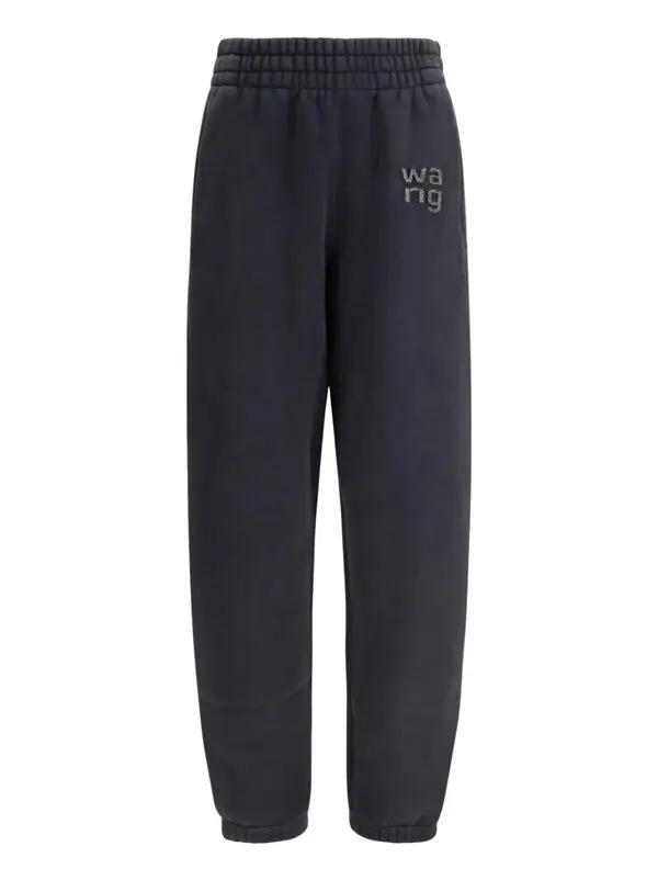 Alexander Wang Sweatpants With Raised Glitter Logo Detailing - Black