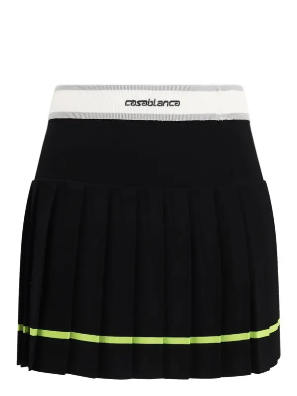 Casablanca Pleated Mini Skirt - Black