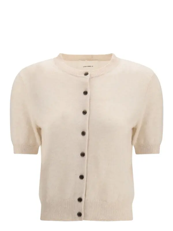 LISA YANG Marene Short-sleeve Cardigan - Cream