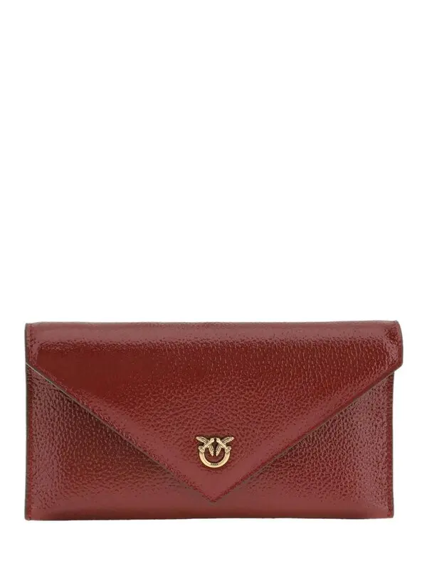 Pinko Love Birds Clutch Bag With Chain Strap - Bordeaux
