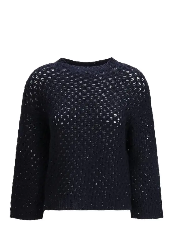 Fabiana Filippi Platinum Yarn Jumper With Micro Sequins - Black
