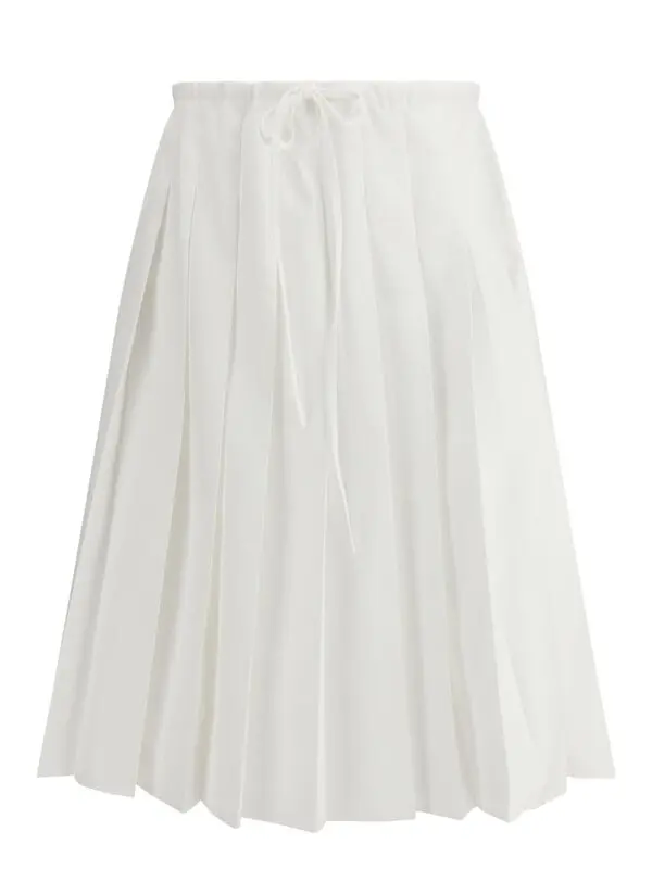 Prada Pleated Jersey Skirt - White