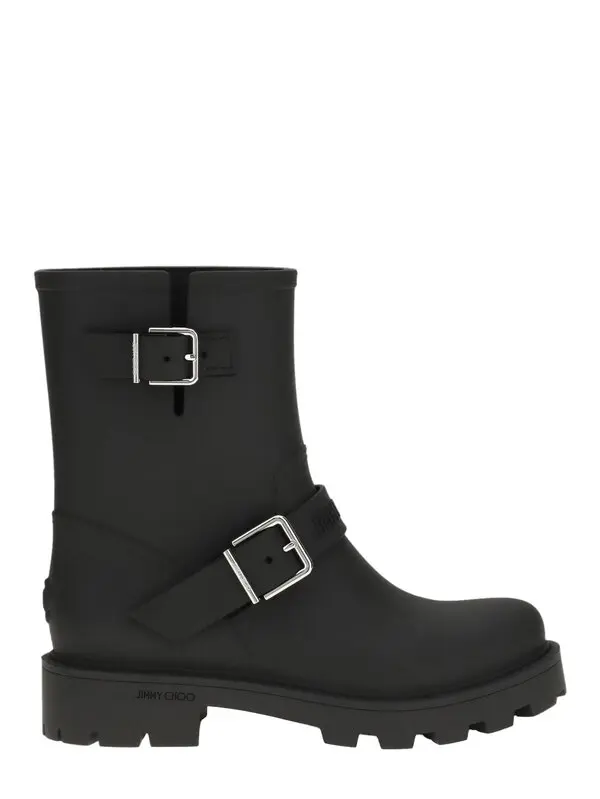 JIMMY CHOO Buckled Tpu Rain Boots - Black
