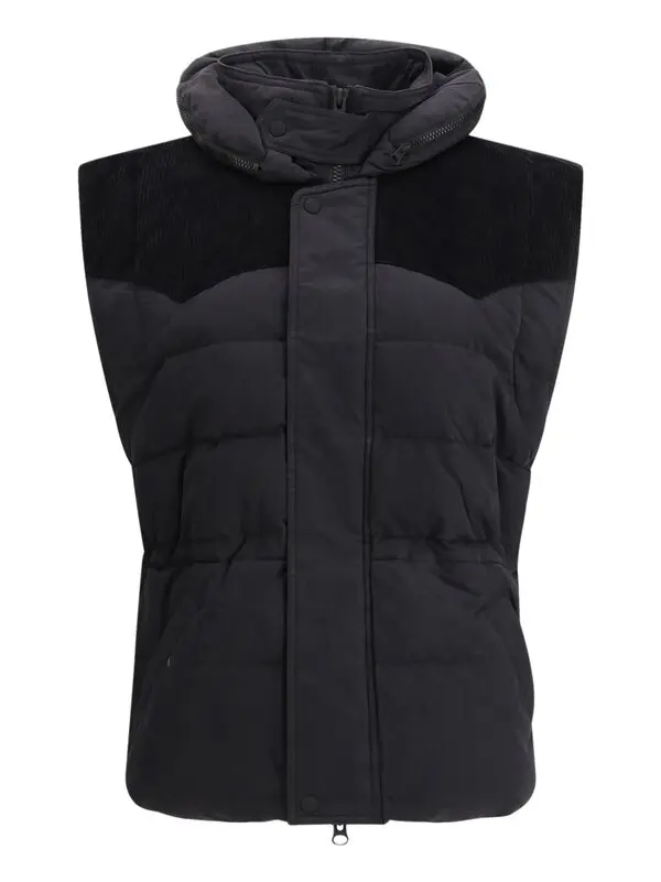 MARANT ETOILE Marant Étoile Padded Gilet With Corduroy Details - Black