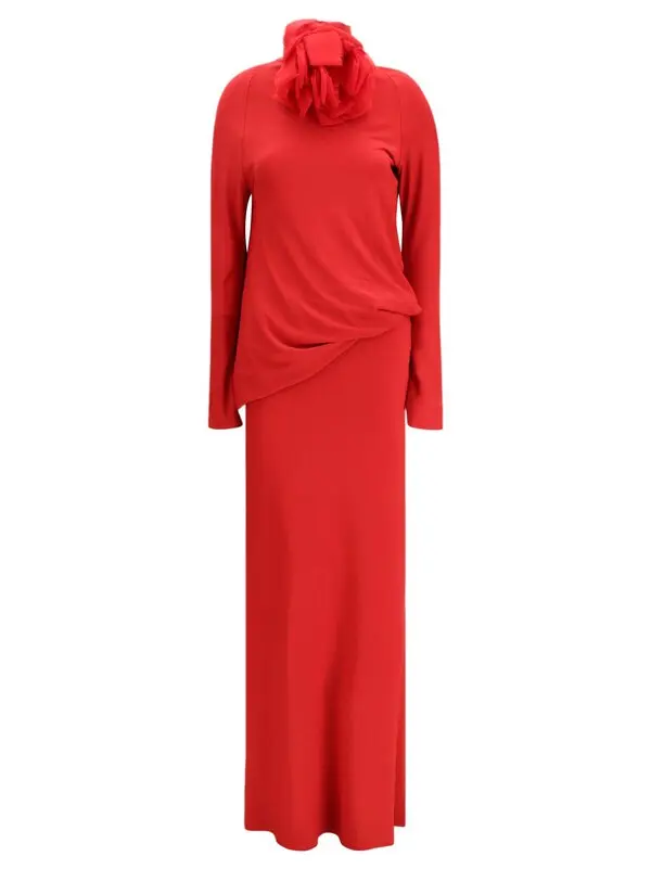Magda Butrym Long Open-back High-neck Dress - Red