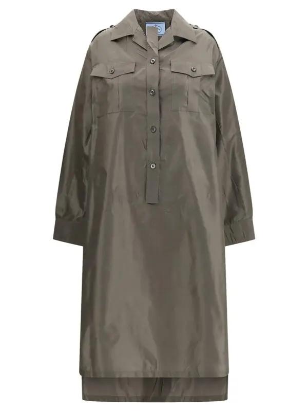 Prada Taffeta Shirt Dress - Green