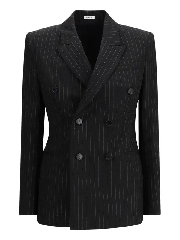 Alexander McQueen Pinstriped Double-breasted Jacket - Black