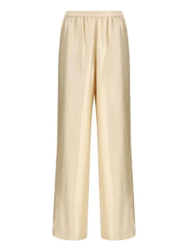 Loulou De Saison Kadala Straight Leg Satin Pants - Cream