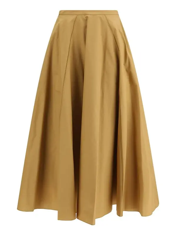 FORTE_FORTE Poplin Flared Skirt - Beige
