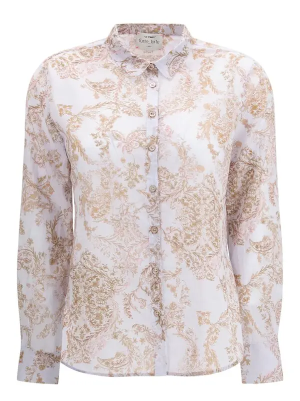FORTE_FORTE Nontiscordardime" Print Regular-fit Voile Shirt - Multicolour