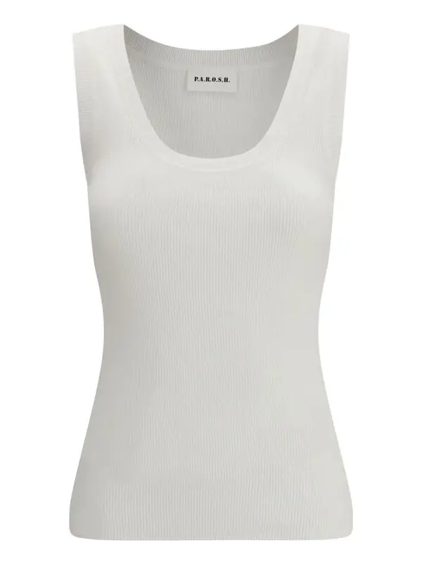 P.a.r.o.s.h Ribbed Tank Top - Cream