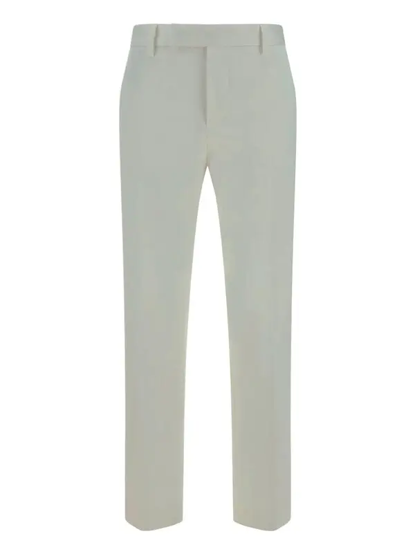 PT TORINO Tailored Cotton Trousers With Feather Detail - White