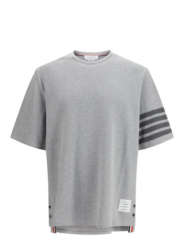 Thom Browne Textured Cotton Piqué T-shirt - Grey