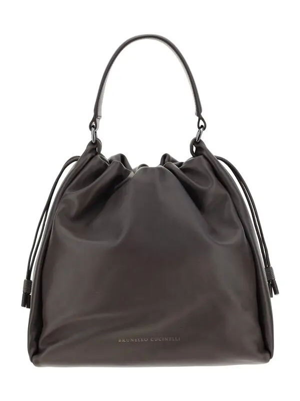 Brunello Cucinelli Leather Shoulder Bag - Brown