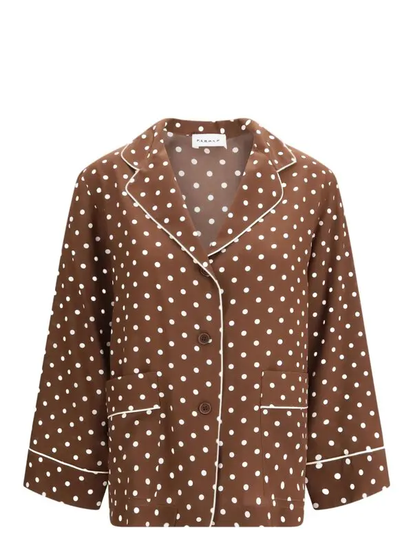 P.a.r.o.s.h Polka Dot Silk Shirt - Brown