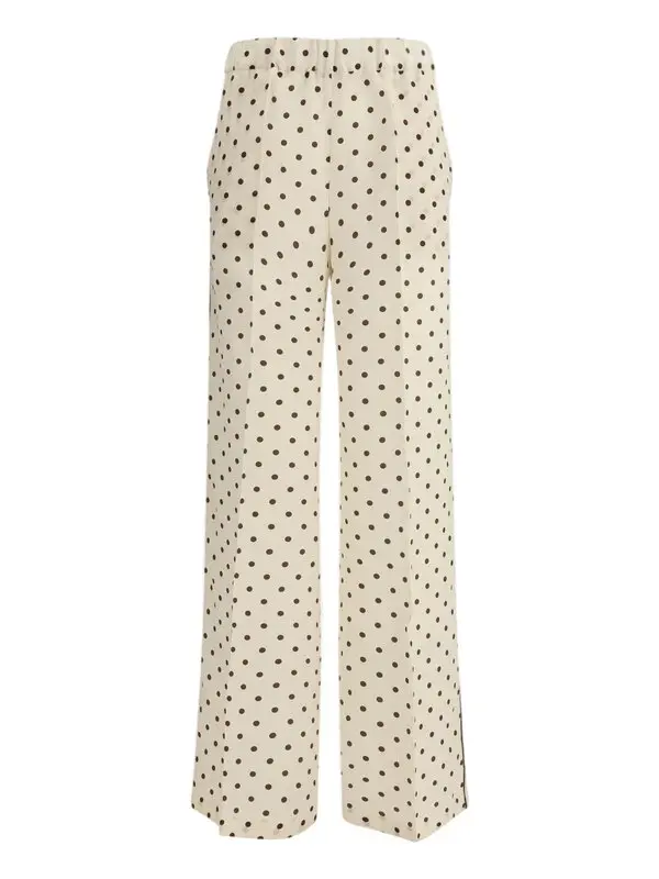 P.a.r.o.s.h Polka Dot Wide Leg Pants - Cream