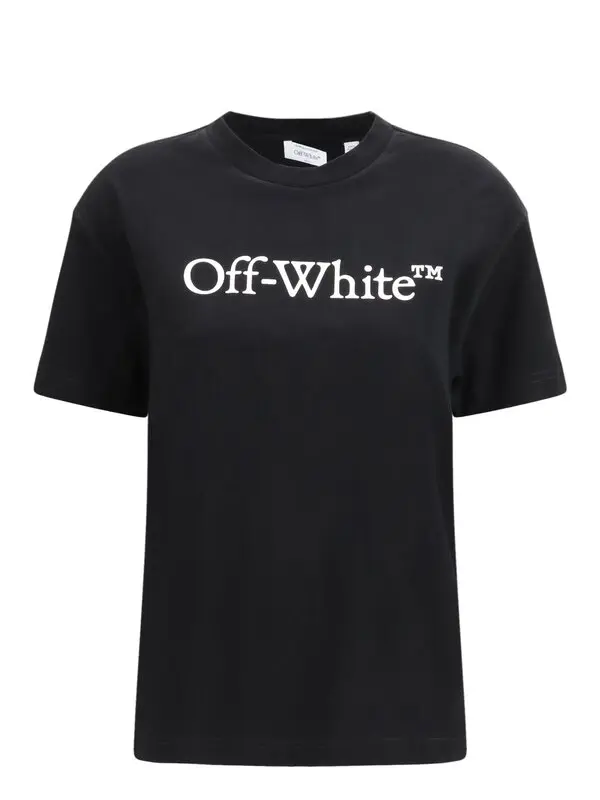 Off-White Big Logo Bookish" Cotton T-shirt - Black