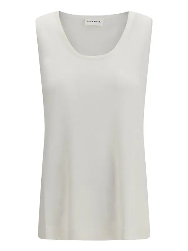 P.a.r.o.s.h Crew-neck Tank Top - White