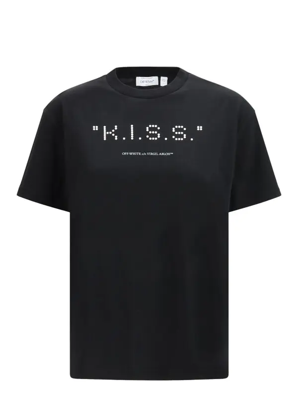 Off-White Kiss" Graphic Print Cotton T-shirt - Black