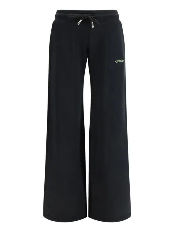 Off-White Bookish Regular" Wide-leg Sweatpants With Embroidered Logo - Black