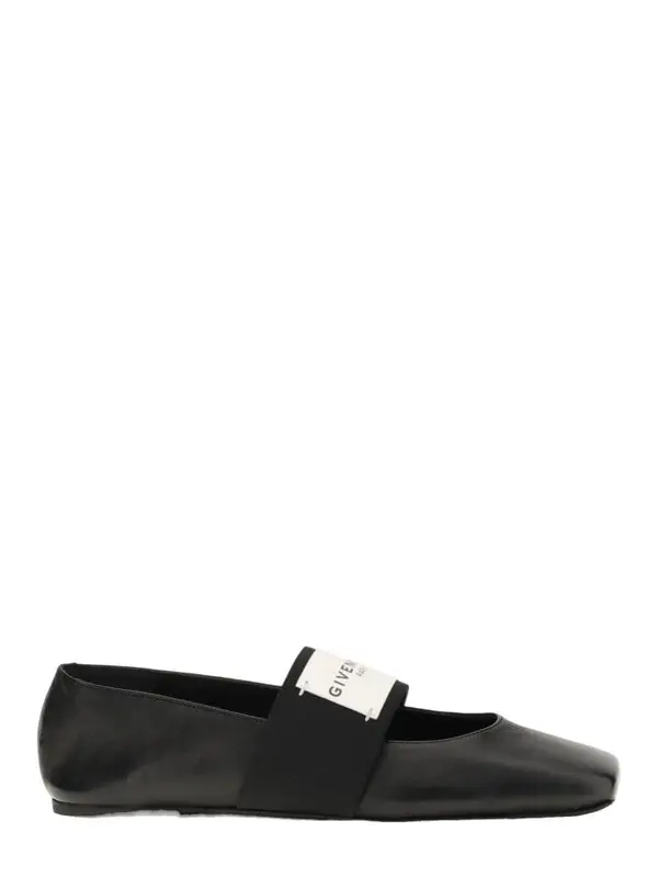 Givenchy Leather Sliced Square Ballerinas - Black