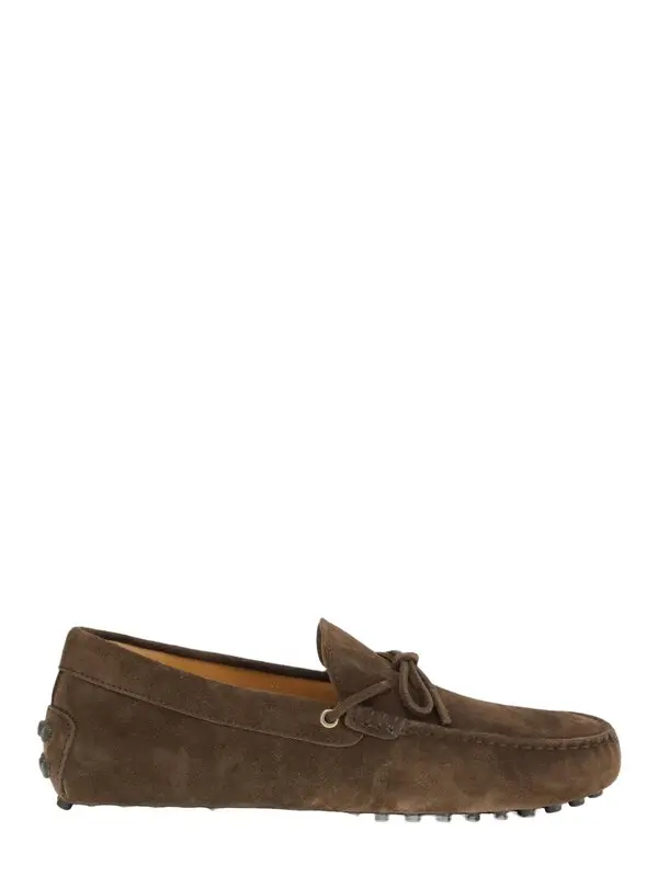 TOD'S Gommino Bubble Suede Boat Loafers - Brown