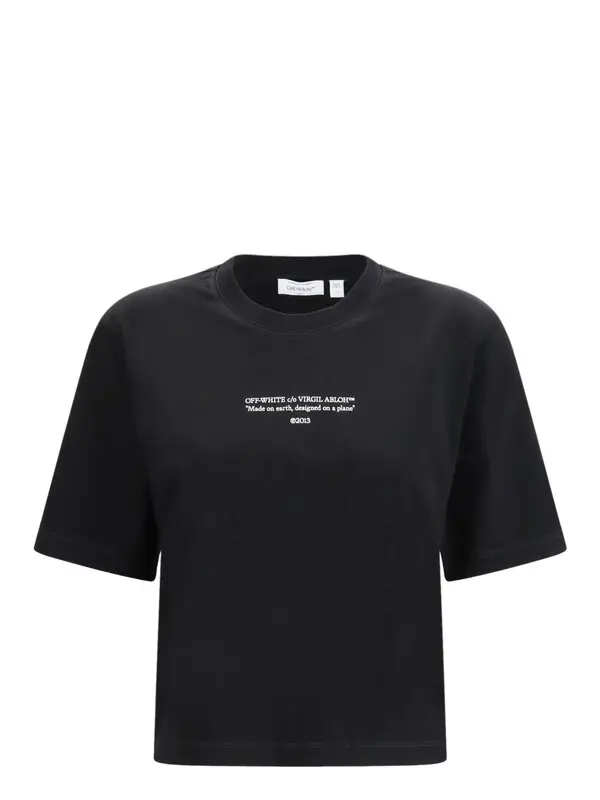Off-White Made On Earth, Designed On A Plane" Cotton T-shirt - Black