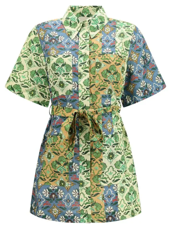 ALEMAIS Alémais Ali Spliced Mini Shirt Dress - Multicolour