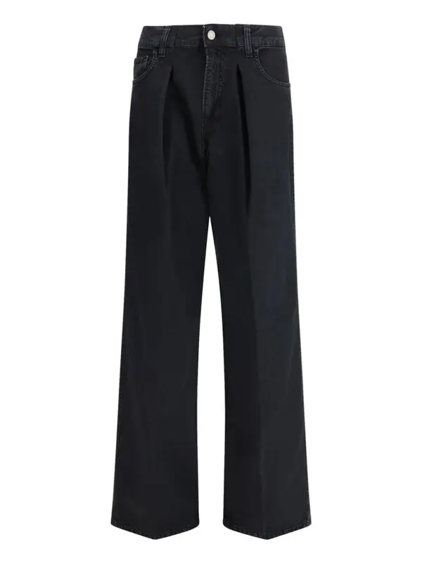 HAIKURE Candy Jeans Wide Leg Pleated Denim - Black