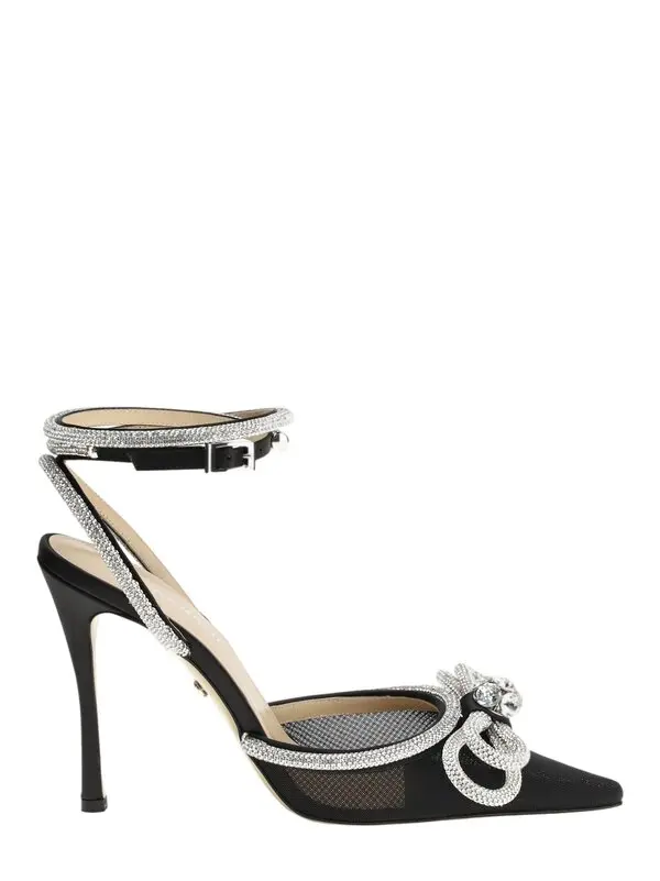 Mach & Mach Double Bow Satin Pumps - Black