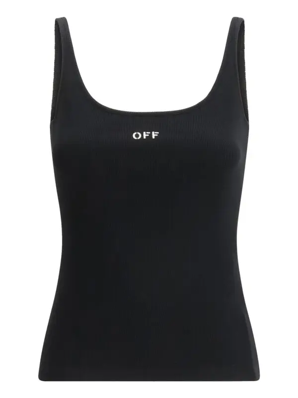 Off-White Off Stamp" Ribbed Tank Top - Black