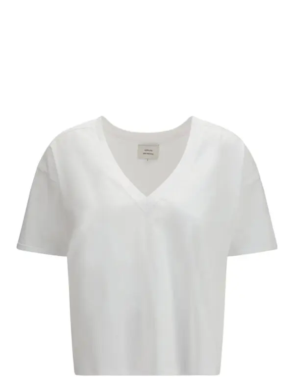 Loulou De Saison Cropped V-neck T-shirt - White