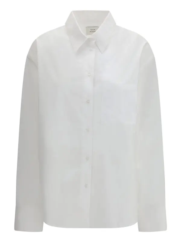 Loulou De Saison Lee Shirt In Cotton Poplin - White