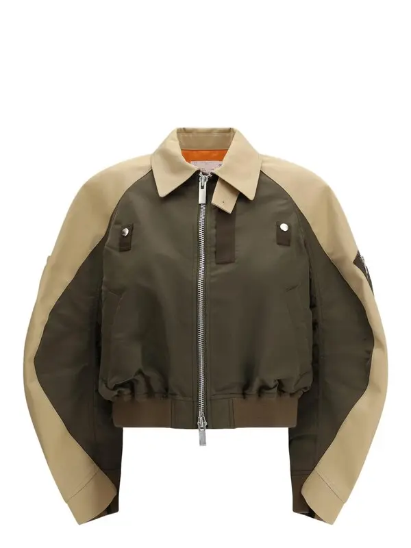 Sacai Cotton And Nylon Bomber Jacket - Green