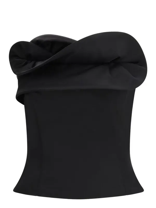 Magda Butrym Sculptural Neckline Corset Top - Black