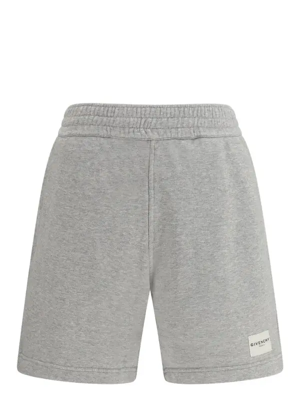 Givenchy Cotton Sports Shorts With Logo Patch - Grey
