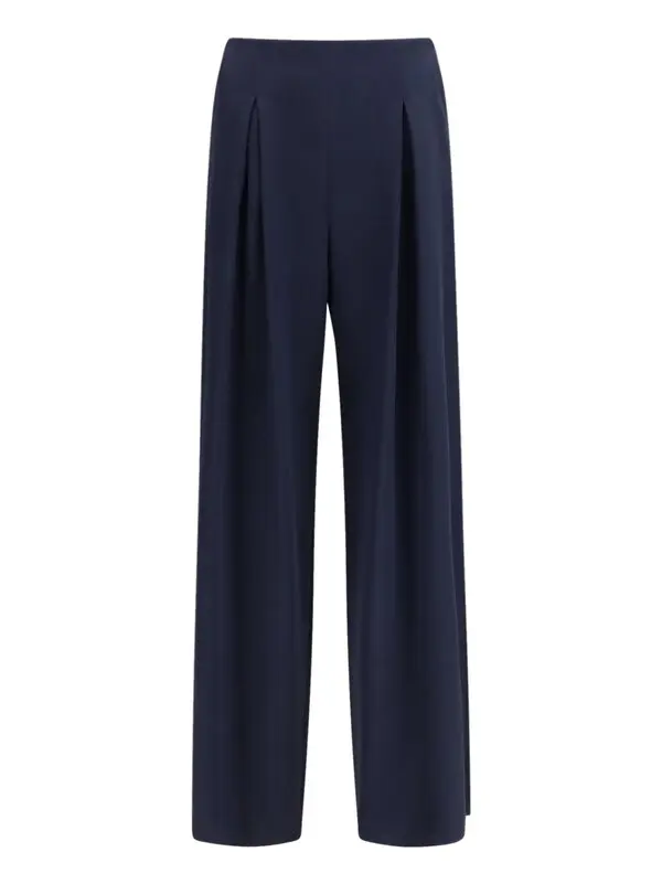 Max Mara Palude Wide-leg Pants In Satin - Blue