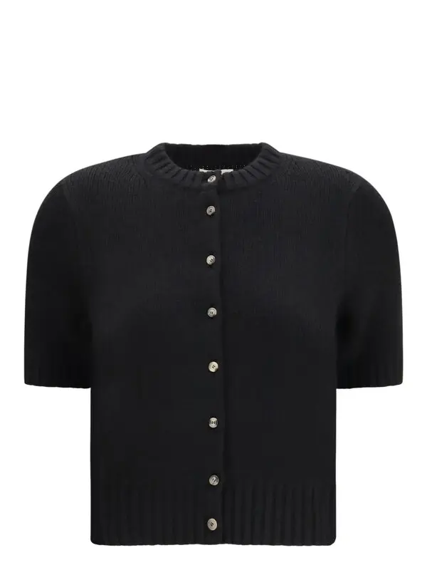 Khaite Nora Cropped Cardigan - Black